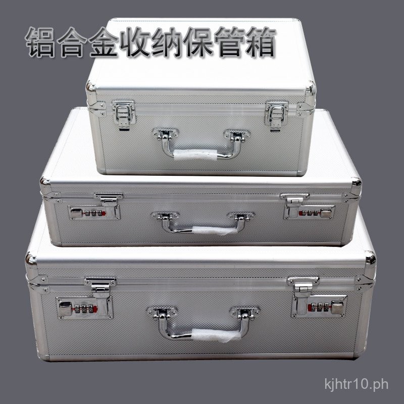 Aluminum Alloy Portable Toolbox Safe Box File Box Password Storage Box ...