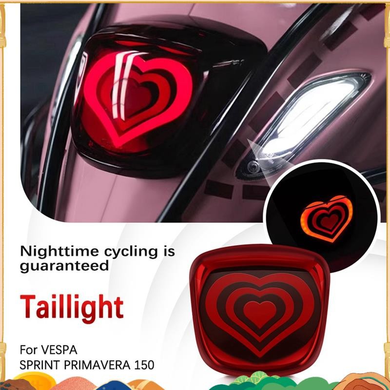 Motorcycle LED Taillight Assembly Heart Turn Signal Light Rear Warning ...