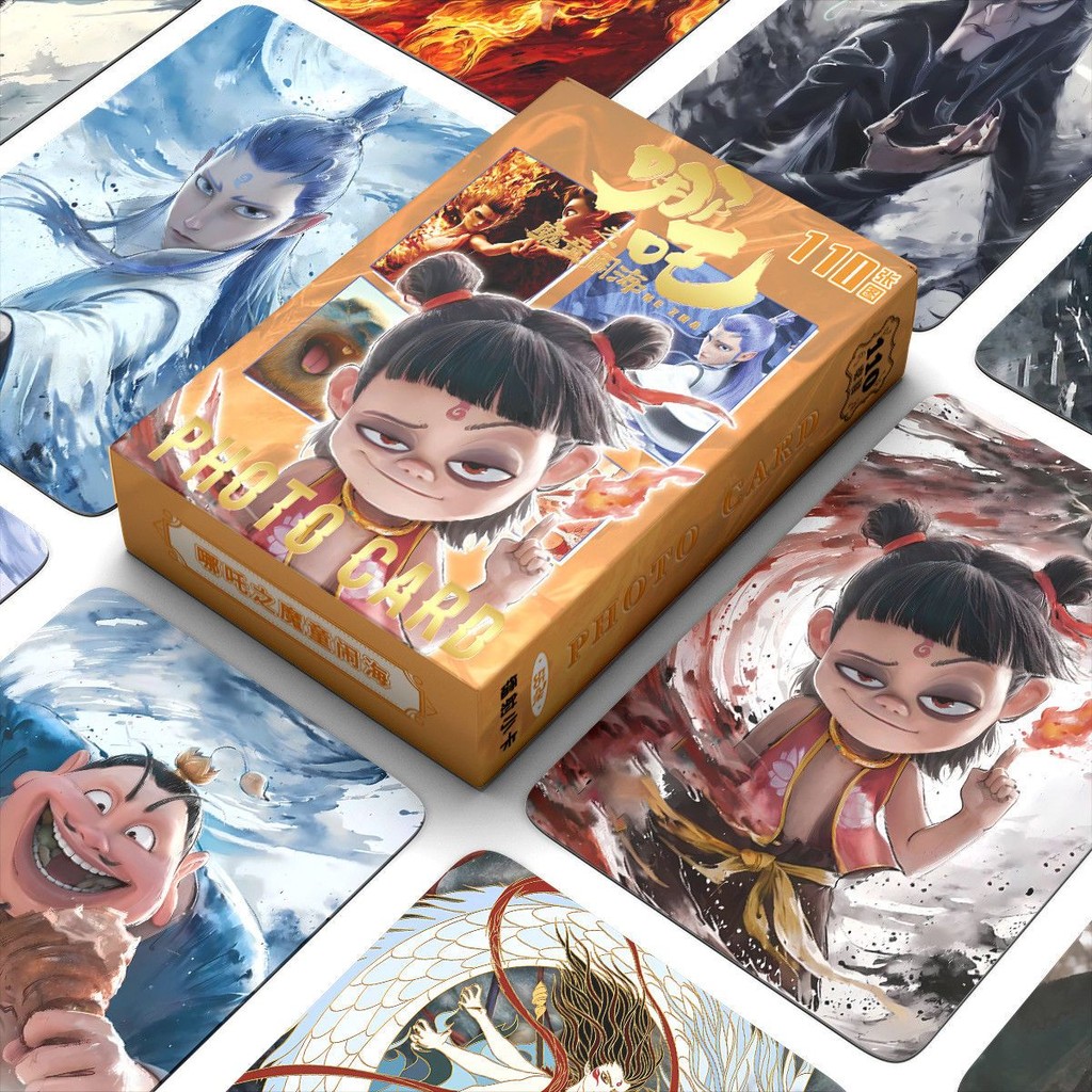 55PCS Anime Ne Zha 2 Photo Card Aobing Nezha Characters Laser Card Fans ...
