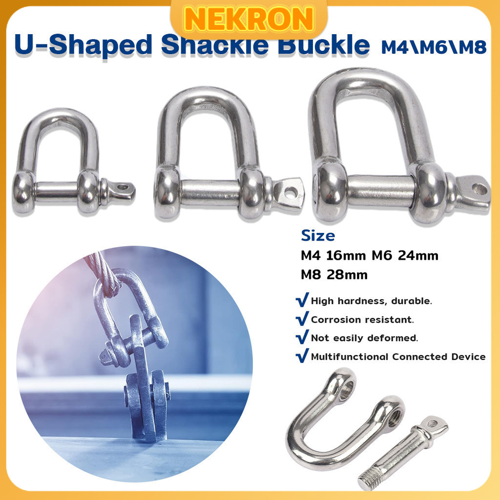 NEK D-Type/U-Shaped Shackle Buckle D Ring Lock Bow Shackle Wire Rope ...