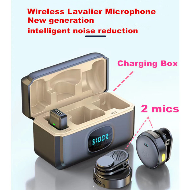 Mini Magnetic Wireless Microphone Noise Reduction for iPhone Android ...