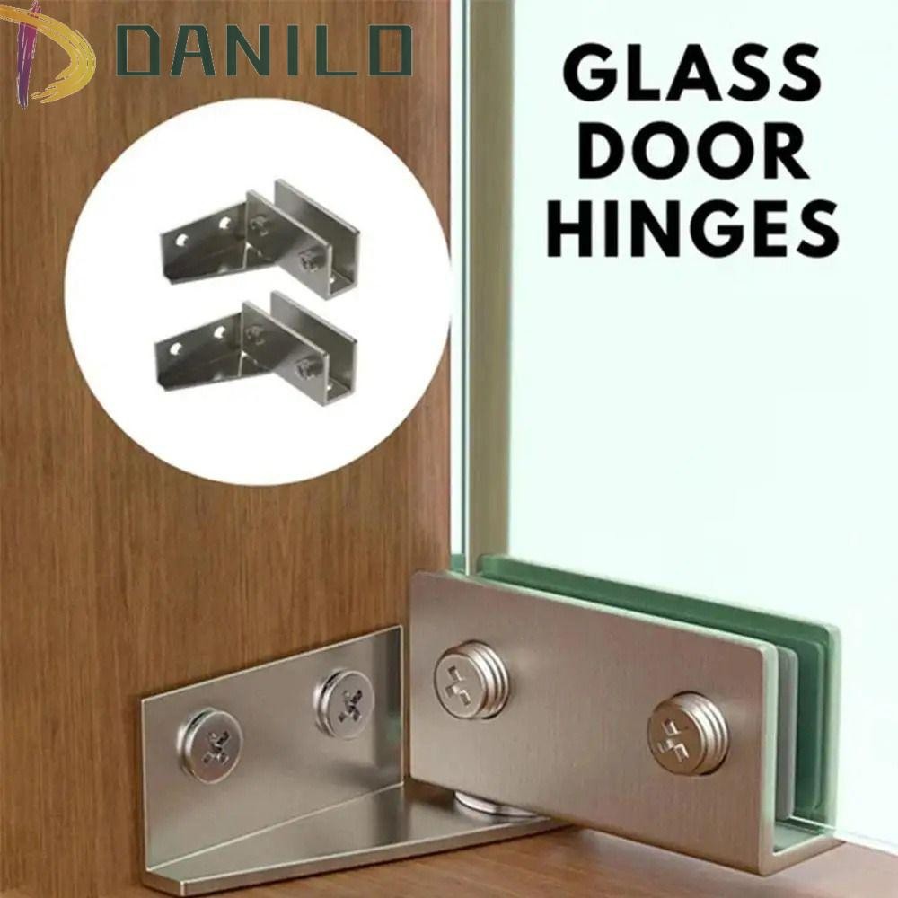 DANILO1 2Pcs Glass Door Hinges, Non-Perforated Shaft Hinge Display ...