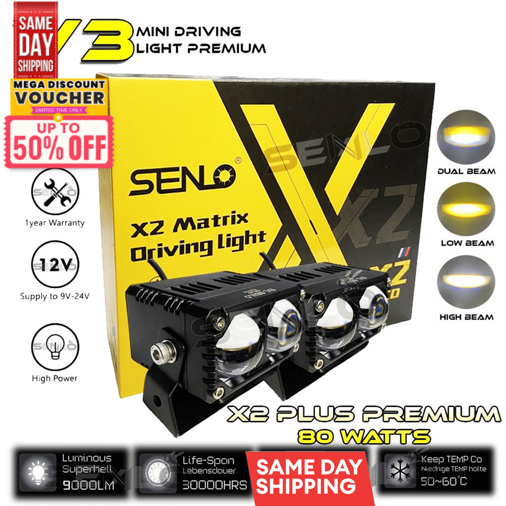 SENLO X2 PLUS V3 MINI DRIVING LIGHT | 90 WATTS | 6 MONTHS WARRANTY ...