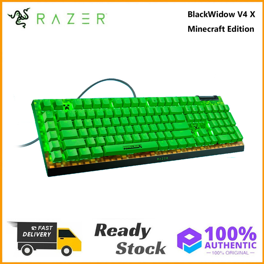 Razer BlackWidow V4 X - Minecraft Edition Mechanical Gaming Keyboard ...