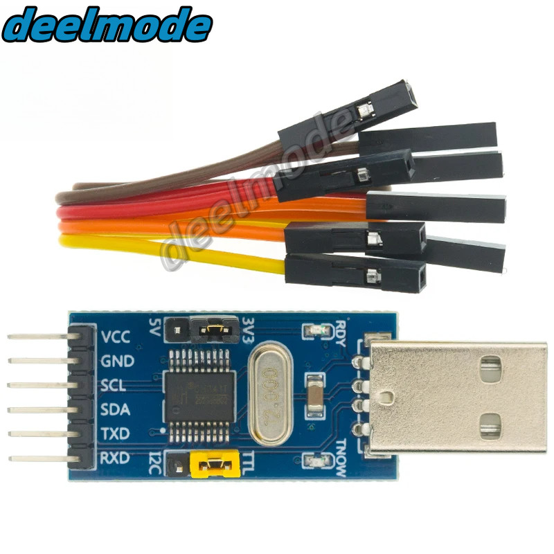 CH341T 2 in 1 module 3.3V 5V USB to I2C IIC UART USB to TTL single-chip ...
