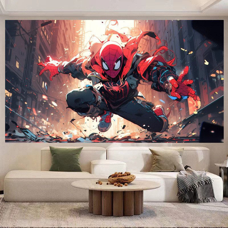 Marvel Spider-Man Anime Tapestry Wall Hanging – Aesthetic Bedroom Decor ...