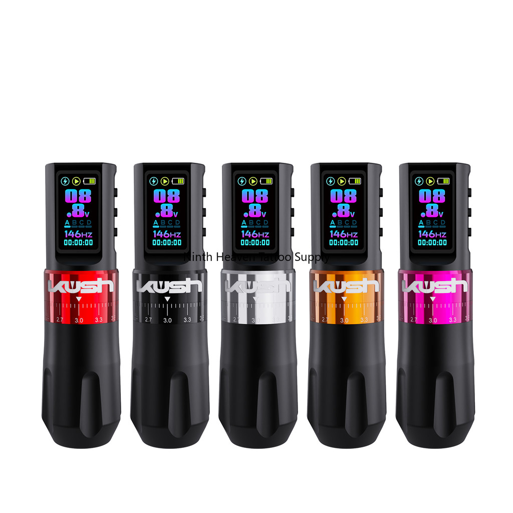 KUSH Adjustable Stroke Tattoo Pen Machine 1800mAh HD Digital Display ...