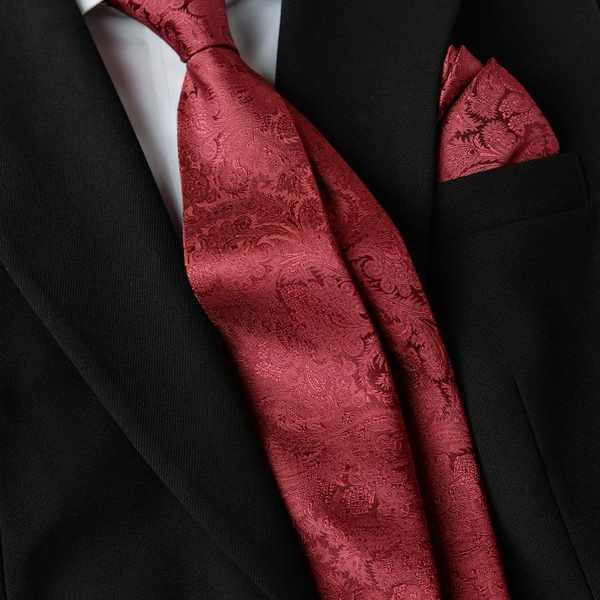 necktie for men Pattern Red Tie Male Wedding Groom High-End Suit Shirt ...