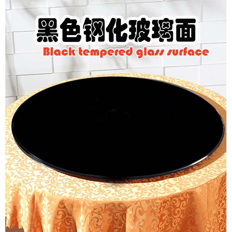 Black Tempered Glass Top Round Dining Table Top Black Glass Coffee ...