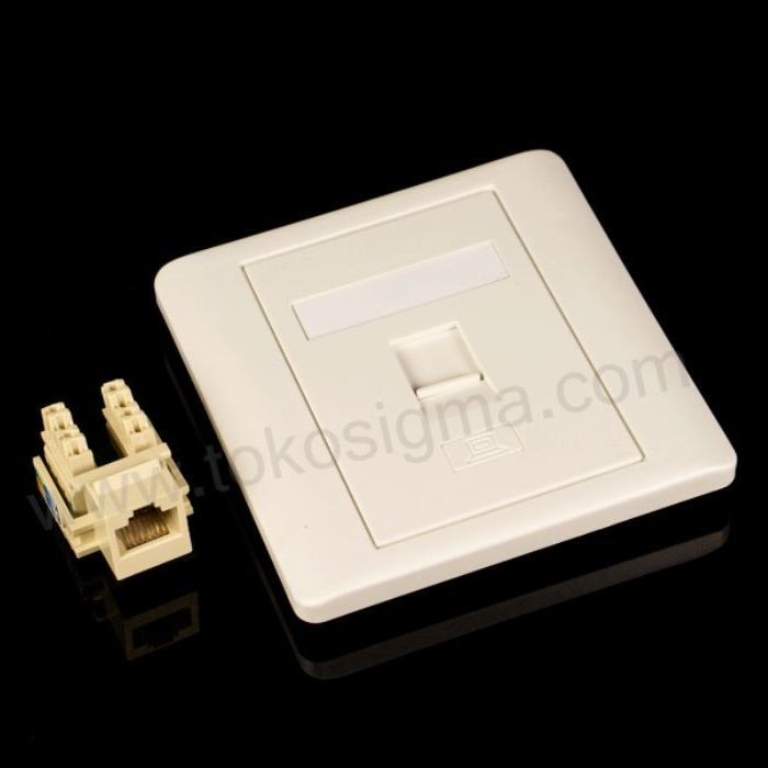 Single Port 1 Gang FACEPLATE Board + RJ 45 RJ45 LAN Jek MODULAR JACK ...