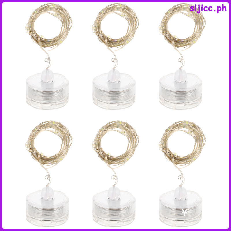 6 Pcs Candle Copper Wire Light String Hanging Submersible Lights Indoor ...