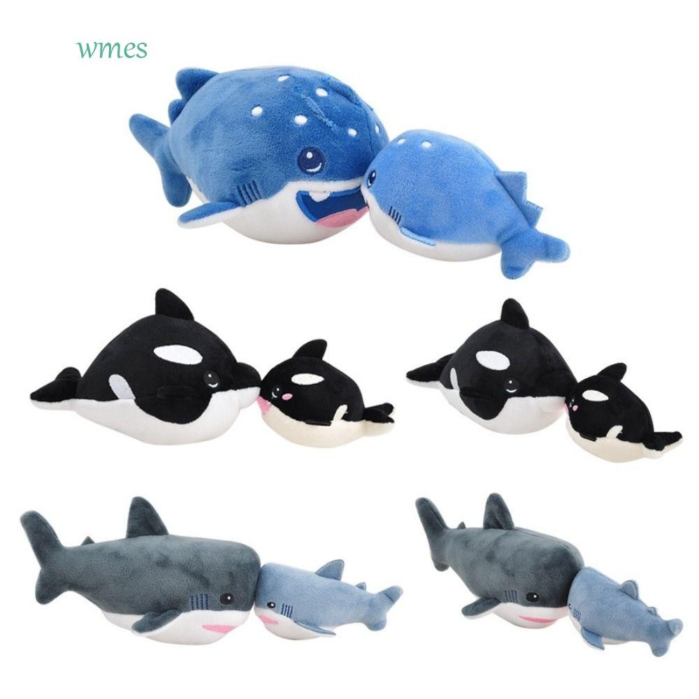 WMES1 Sea Animal Plush Toy, Simulation Kiss Models Dolphin Shark Doll ...