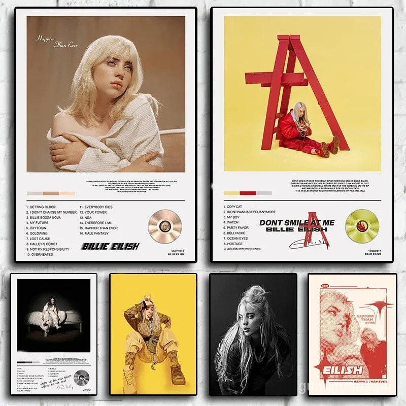 Rap Music Album Cover Happier Than Ever Poster Aesthetic Rapper Hip Hop ...