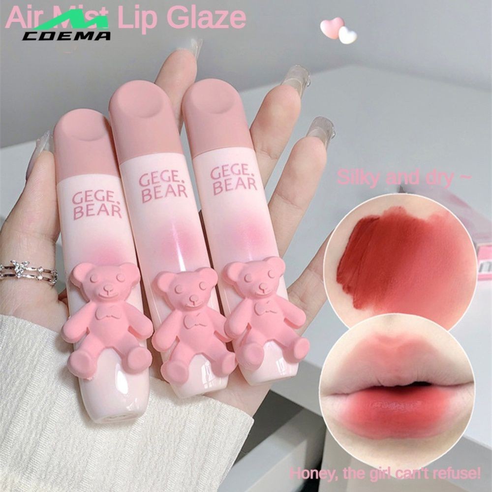 Cute Bear Lipstick Matte Lip Glaze Gege Bear Makeup Lip Mud Lasting ...