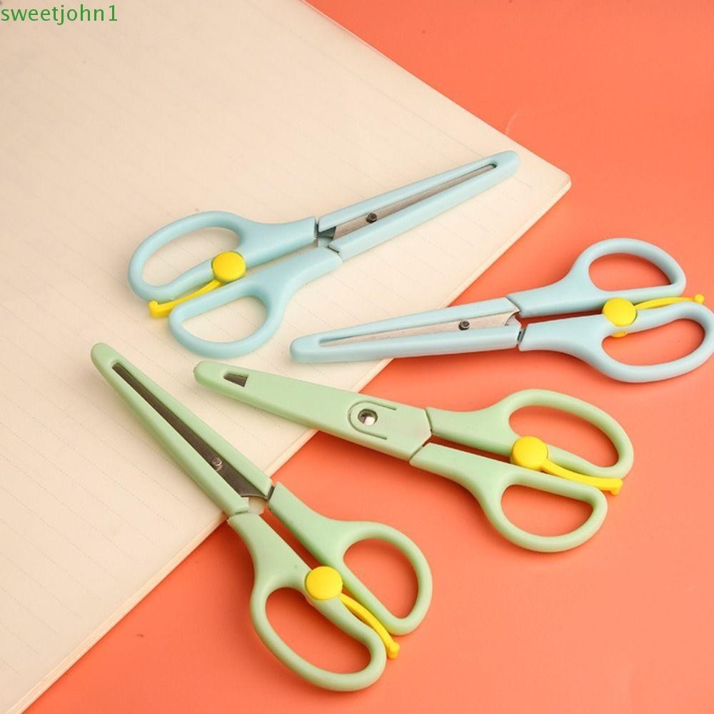 SWEETJOHN Anti-pinch Elastic Scissors, V Shape with Cap Craft Scissors ...