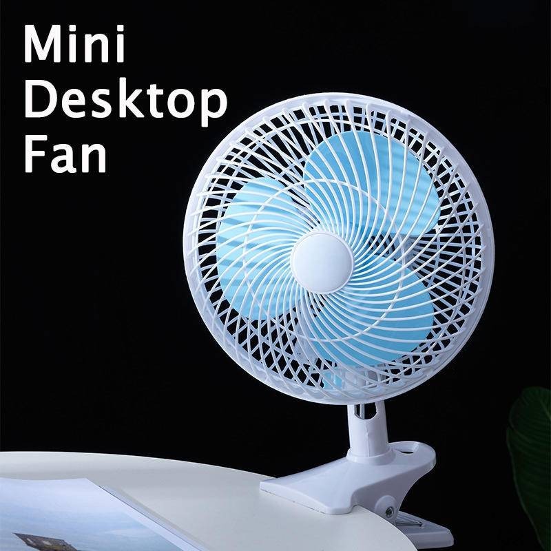 Mini Desktop Fan Portable Electric Shaking Head Fan Table Clip Fan for ...