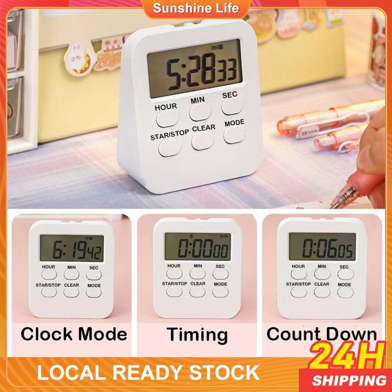 Silent Timer Countdown Electronic Alarm Clock Student Homework Kitchen Baking Timer Small Clock ...