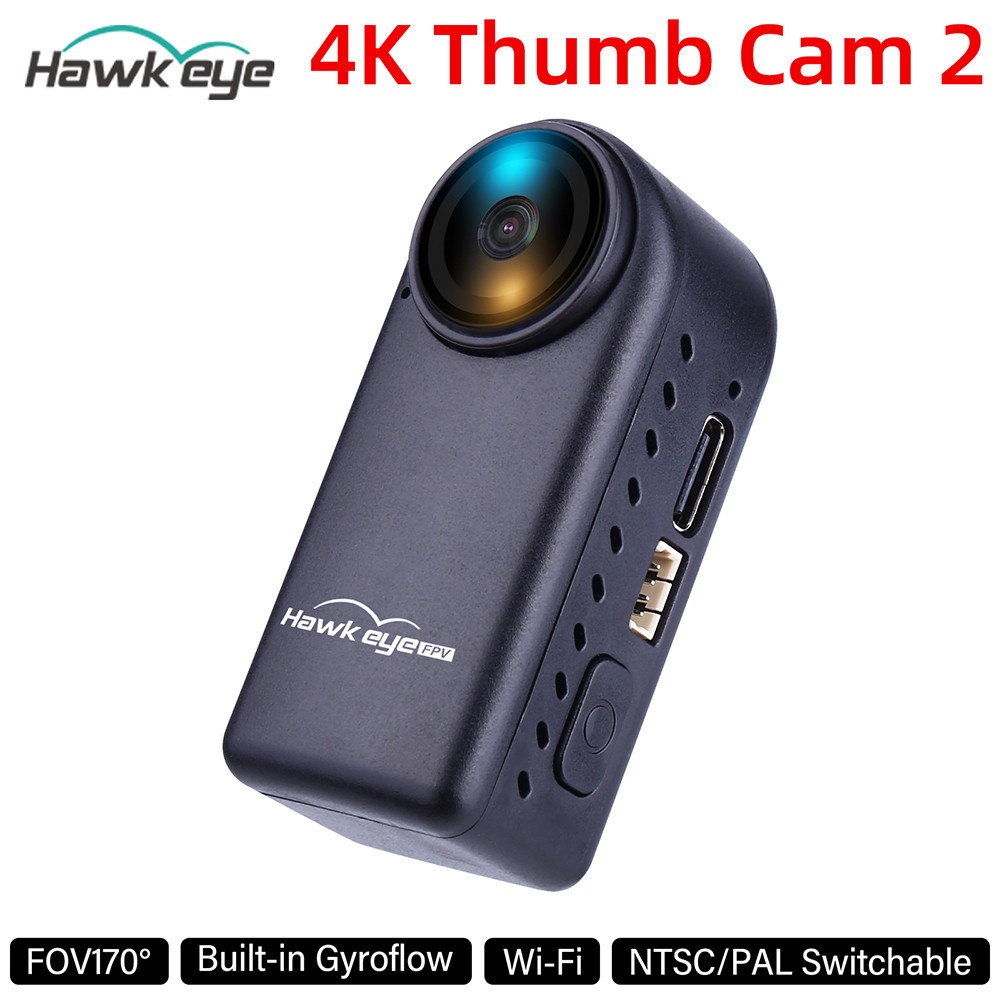 Hawkeye 4K Thumb Cam 2 Kit FPV Camera HD 12MP NTSC/PAL FOV170 with ...