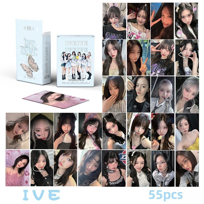 50-55pcs IVE Hologram Laser Lomo Cards THE 1ST EP MINE Either Way Album MINIVE POP UP Photocards ...