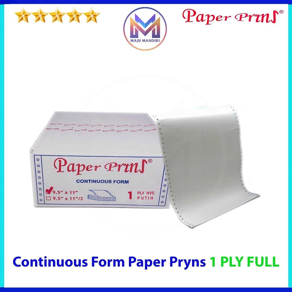 Continuous Form Paper 1 Ply Full Paperpryns / Size 9.5x11' (Inch ...