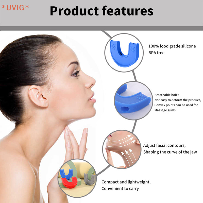 UVIG Silicone Jaw Line Exerciser Portable Face Muscle Trainin Bite ...