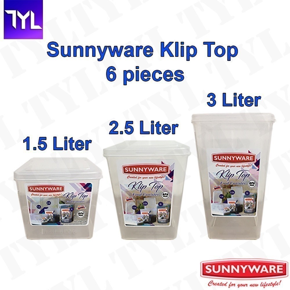 Sunnyware KlipTop Food Canister 6pcs / Sunnyware Klip Top / Food ...