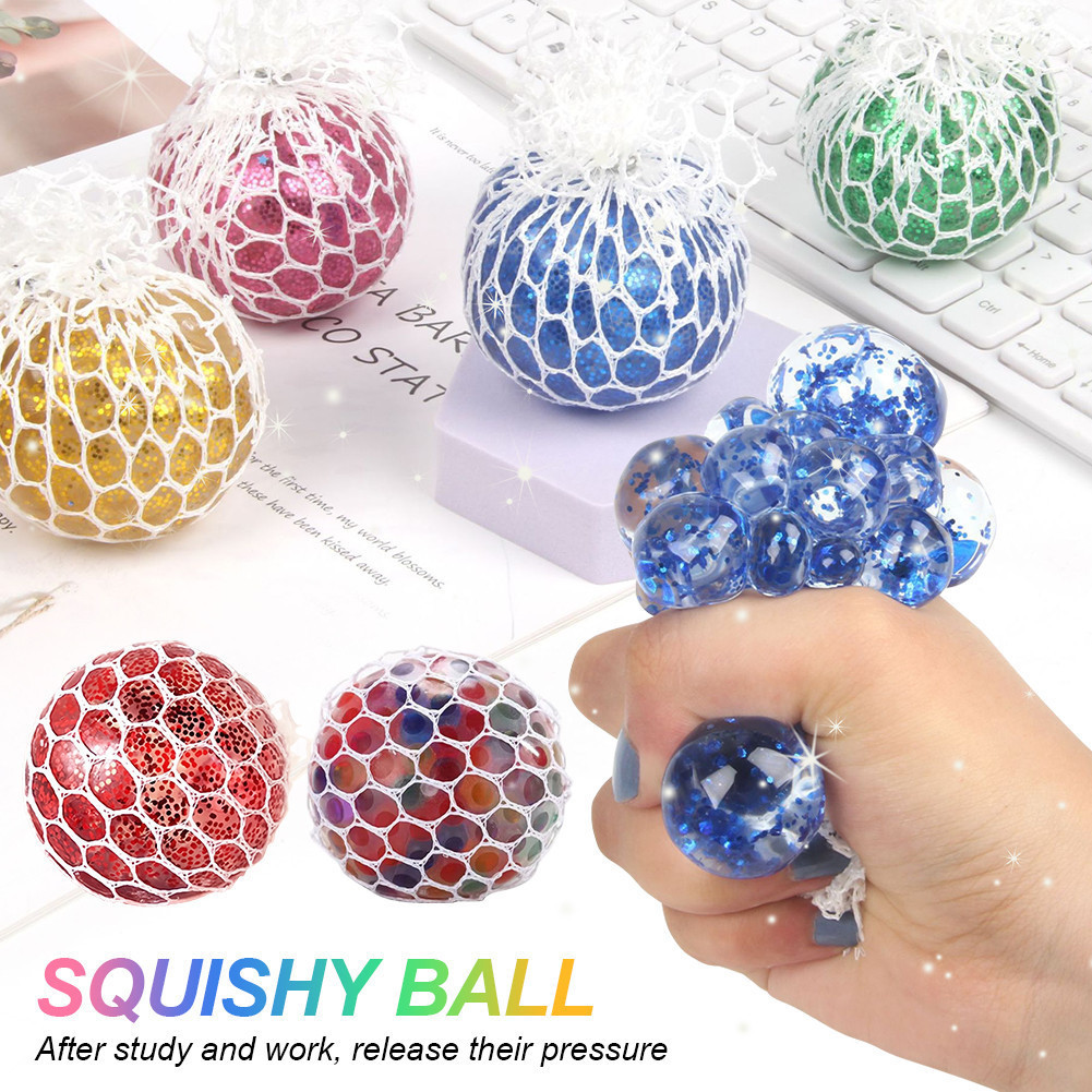 Mesh Squish Ball Squeeze Ball Release Stress Funny Anti-Stress Squishy ...