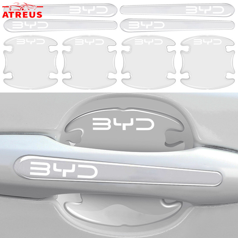 4/8Pcs BYD Transparent Car Door Handle Protection Invisible Car Door ...