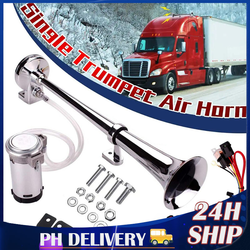 17 Inch 12V/24V 150DB Single Horn Air Horn Compressor Kit for Train ...