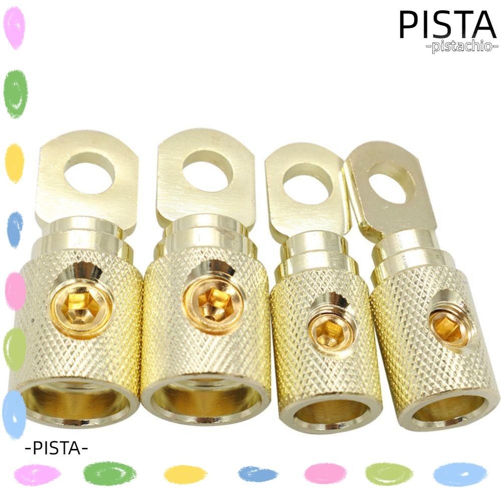 PISTA 4 Gauge Terminals, Yellow Gold-plated Gold Ring Set Screw, High ...