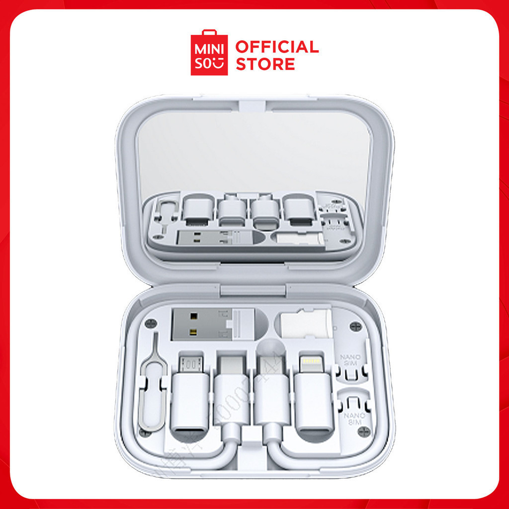 MINISO Multi Type Charging Cable Case White | Shopee Philippines