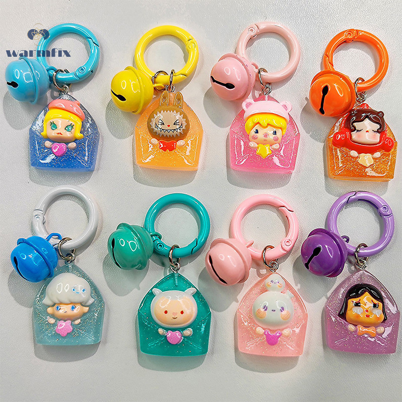 (warmfix) New Cartoon Cute Molly Crybaby Dimoo Labubu Doll Key Rings ...