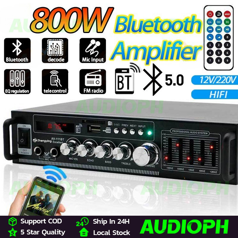 AV-111BT or 333BT 800W Bluetooth 5.0 Amplifier for speaker 2.0Channel ...