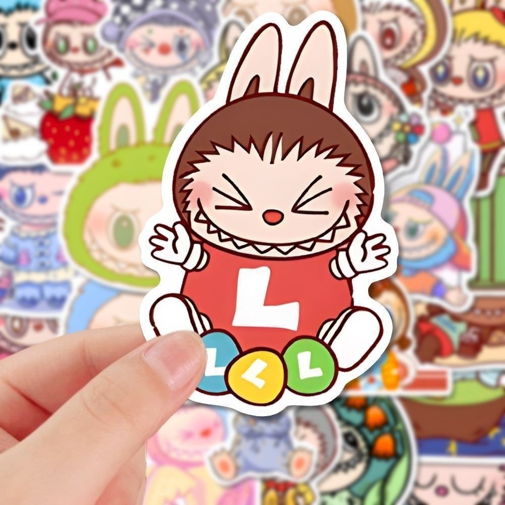 10/50pcs Cartoon Labubu Labu Boo Graffiti Stickers For Helmet Bicycle ...