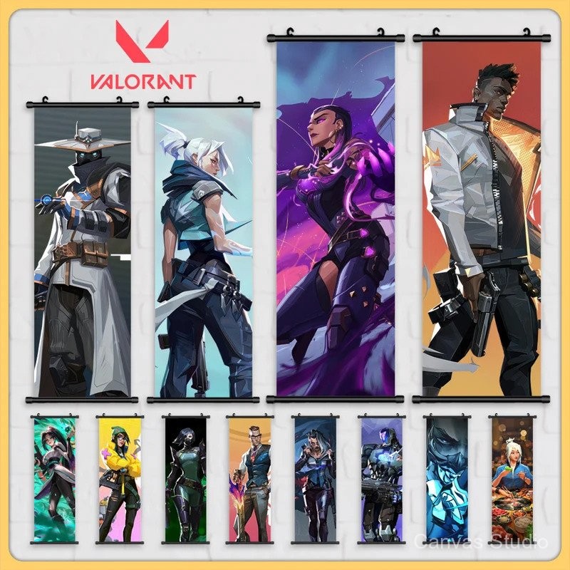 1pc Anime Game Poster Painting VALORANT Hanging Scrolls Home Decor ...