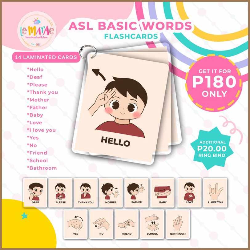 BASIC.ZD*SIGN,wZ`LANGUAGES&WORDS&ASL&Laminated&Educational&Flashcards ...