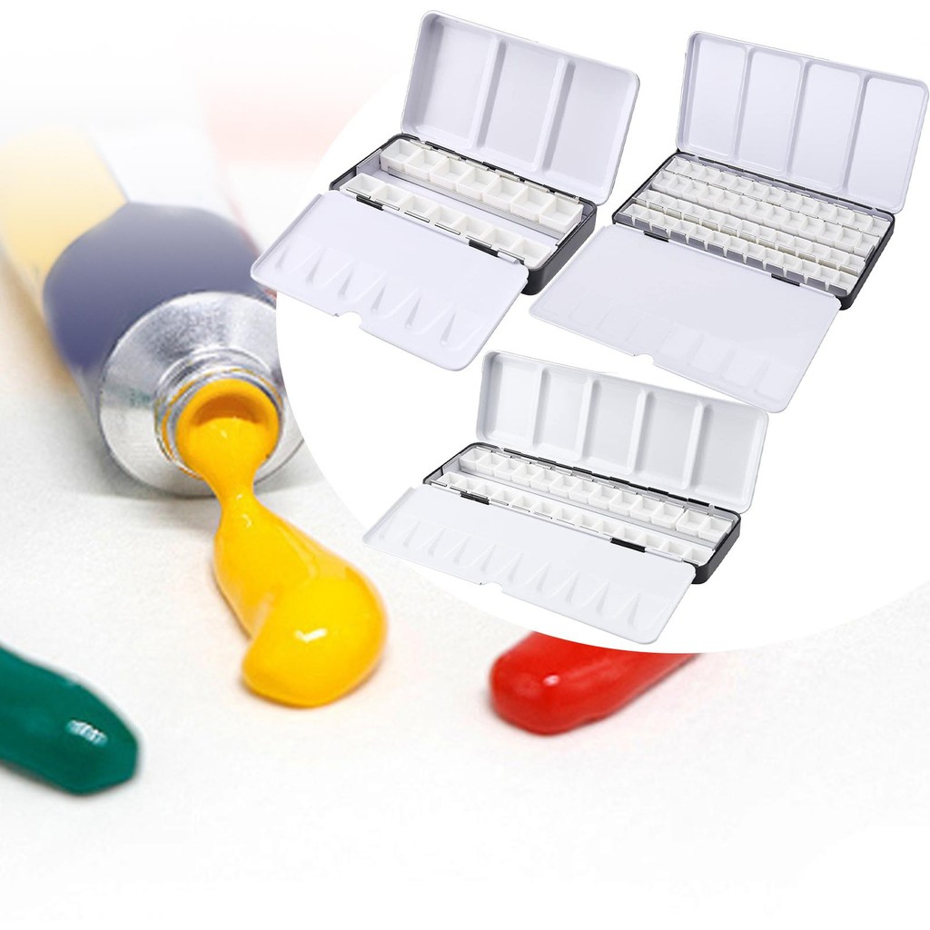 [Lzdyyh2hl] Watercolor Palette Watercolor Paint Pans Metal Paint Box ...