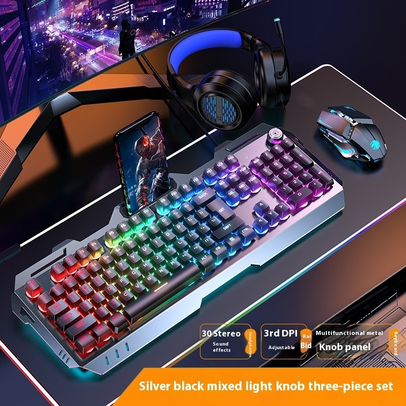 [In Stock] Wired Gaming Keyboard Feel Comfortable Knob Game, Office ...