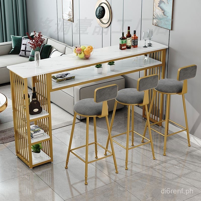 Wall-Mounted Bar Table for Home Use, Light Luxury Bar Counter, Long ...
