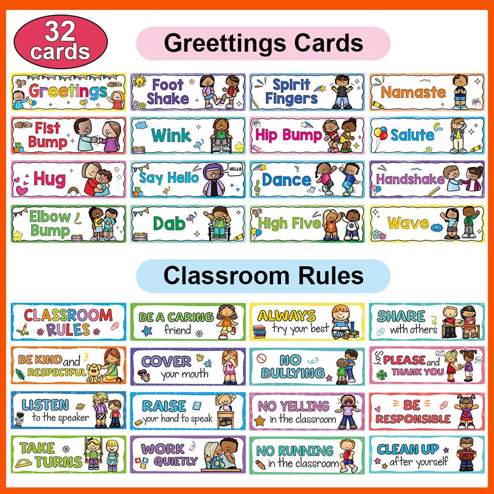 Classroom Rules & Morning Meeting Greettings Educational Poster ...
