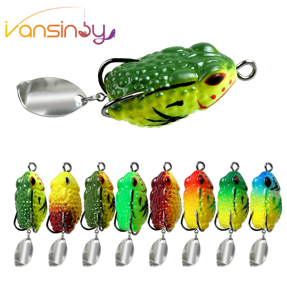 Fishing Lure 3cm/4.2g Soft Frog Mini Soft Lure Double Hooks Top Water ...