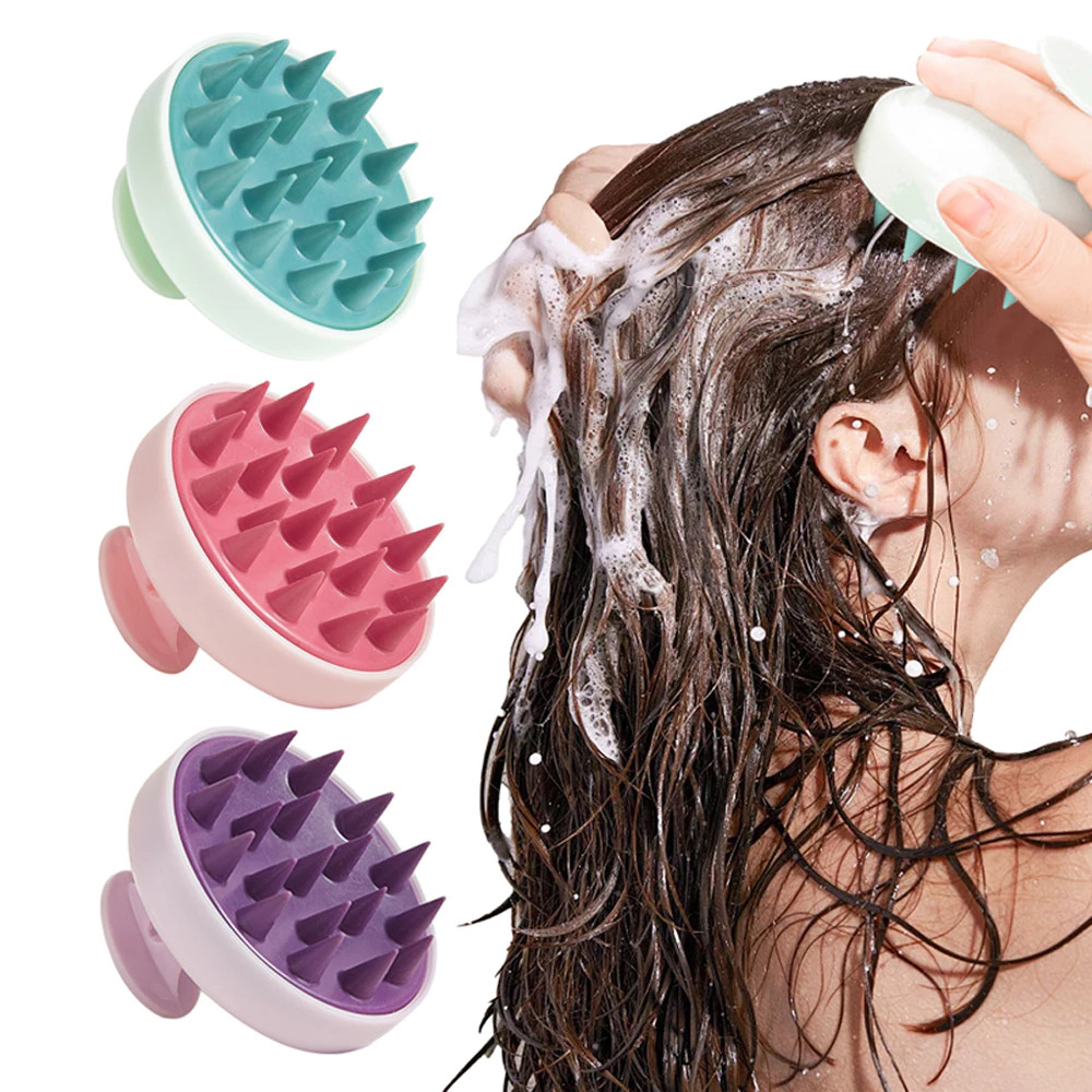 Silicone shampoo brush clean dandruff scalp massage shampoo magic ...