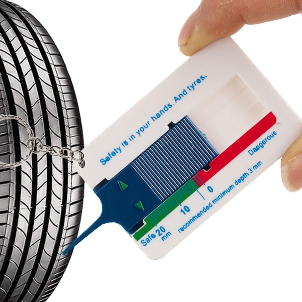 Tire Tread Depth Gauge Portable Tread Sheet Keyring Depth Gauge Easy ...
