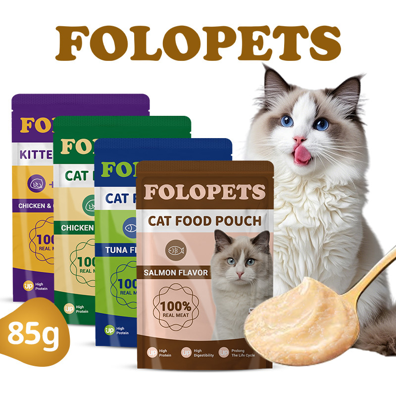 FOLOPETS Wet Cat Food 85g Fresh Natural Organic Pouch Cat Food Wet Cat ...