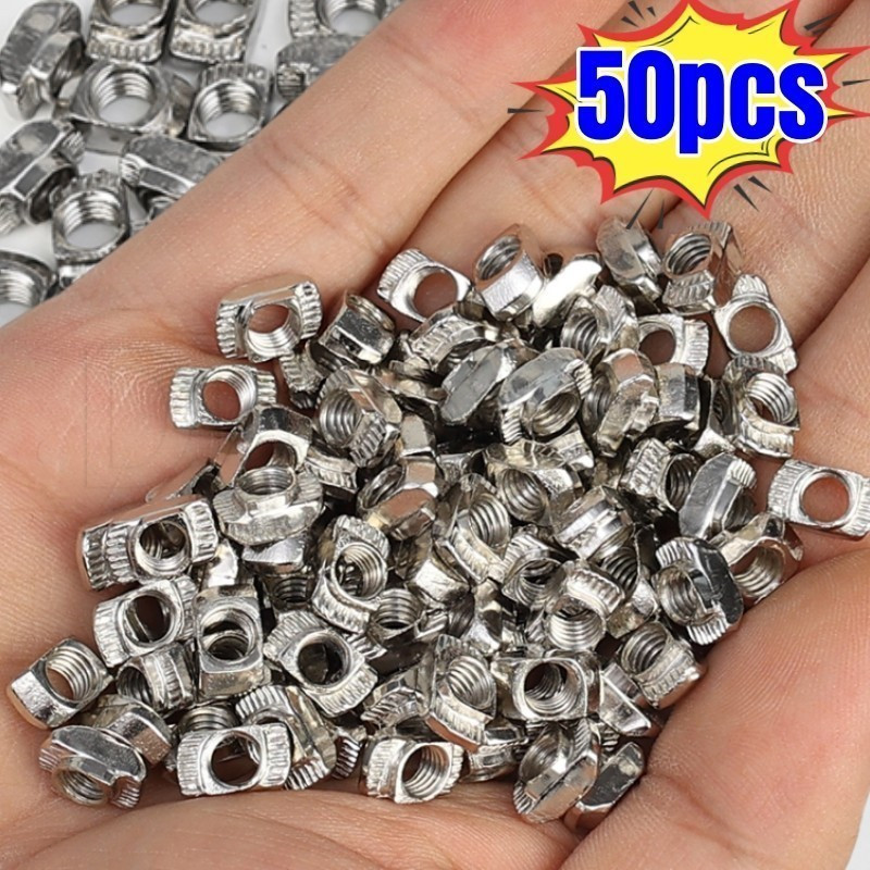 50Pcs T Nut Spring Slide Block - T-nut Sliding - Nut Fasten Connector ...