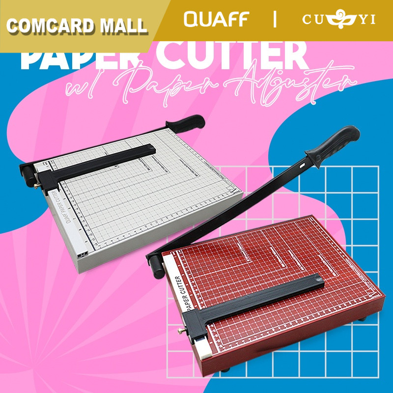 (A4 SIZE) QUAFF Paper Cutter Wood / Metal Base with Paper Adjuster (LND ...