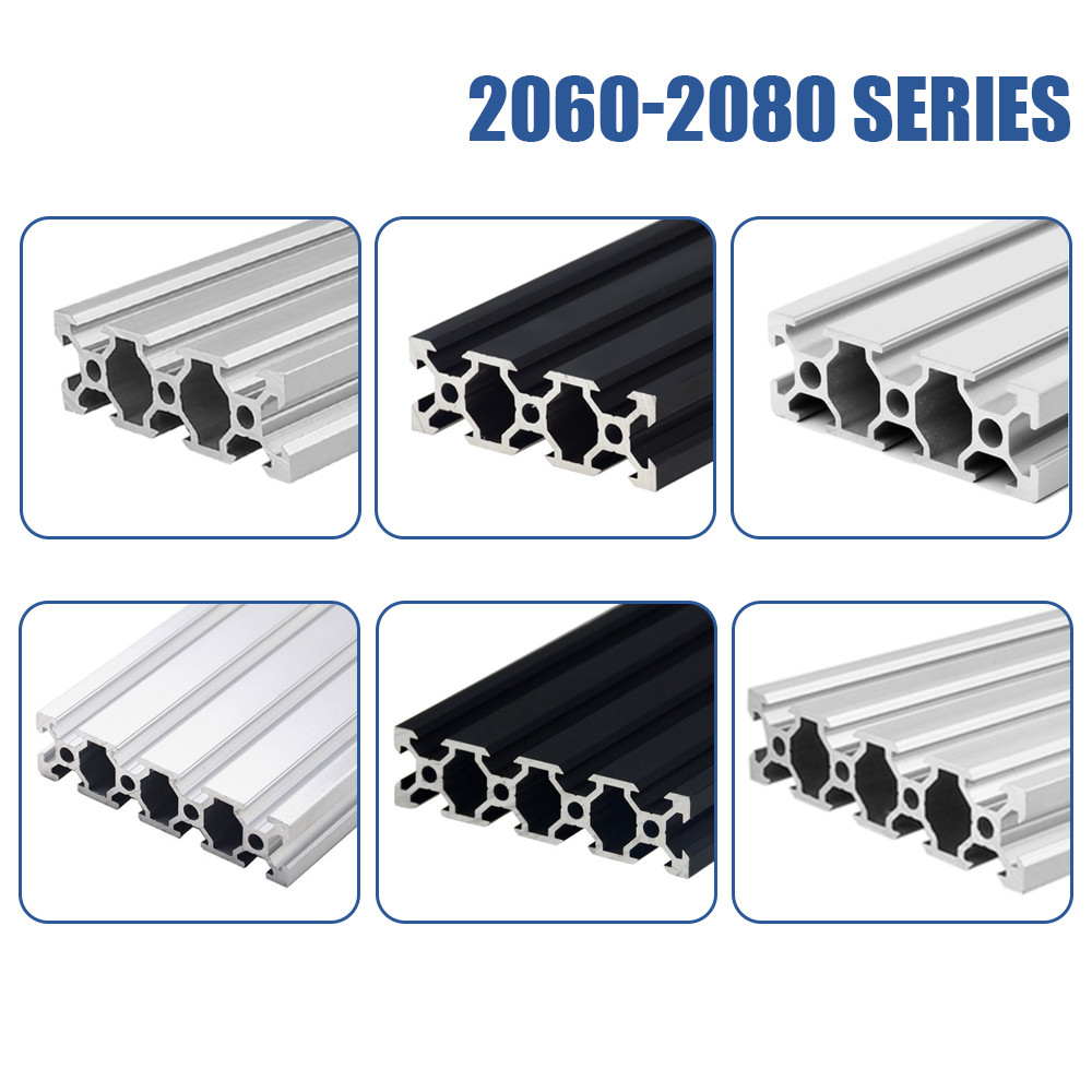 2060 2080 Aluminum Profile Extrusion Anodized Silver/Black T-slot/V ...