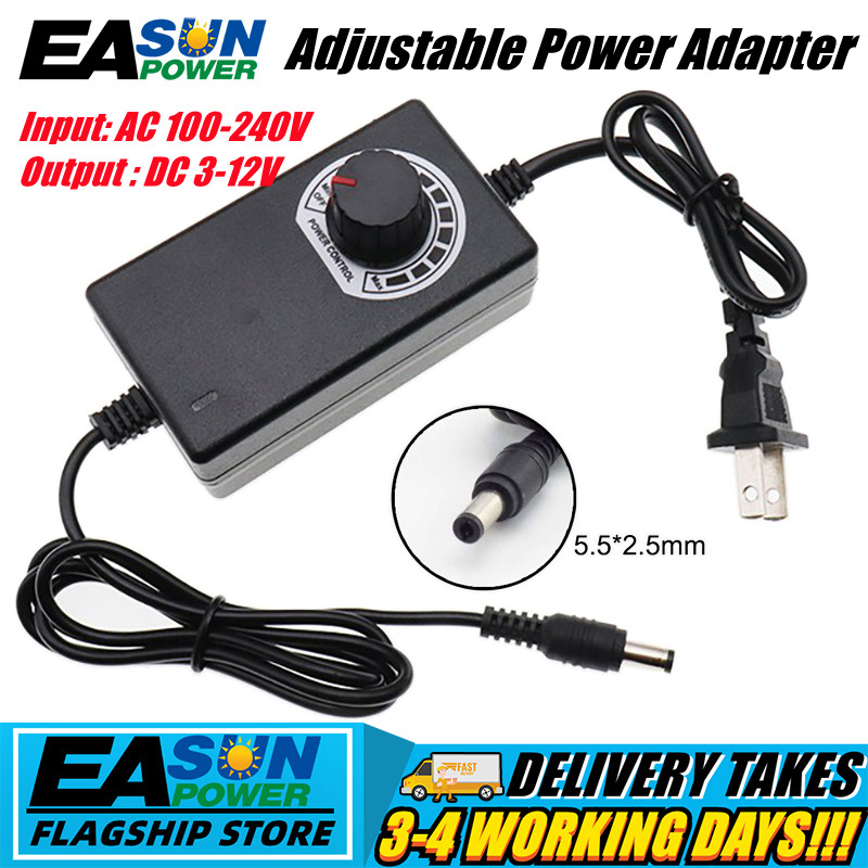 Adjustable On/Off Adapter 3V-12V 2A Voltage Power Charger Fan ...