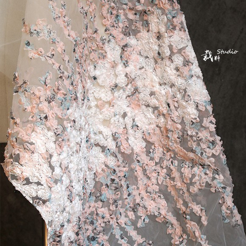 Secret Garden Original Fabric Three-Dimensional Pattern Texture Organza ...