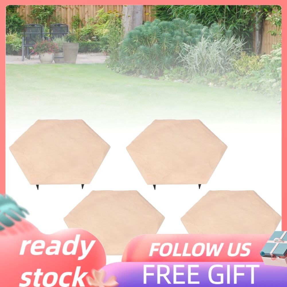 Hanhan1 Lightweight 6-Sided Stepping Stones 4pcs Garden Pathway Pavers ...